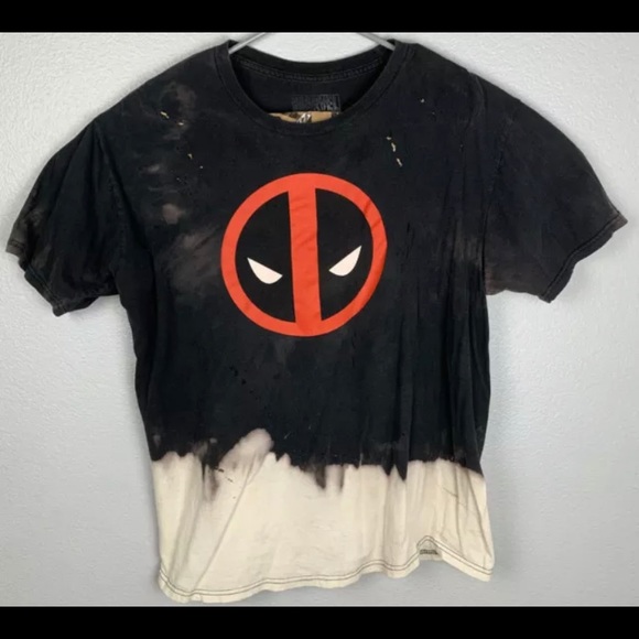 Marvel | Shirts | Marvel Deadpool Custom Bleached Distressed T Shirt ...